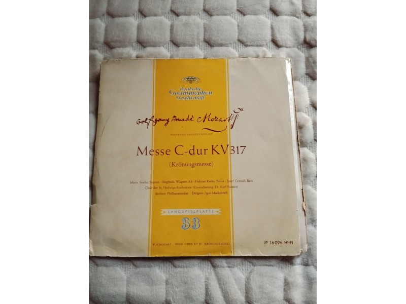 Wolfgang Amadeus Mozart – Messe C-dur KV 317