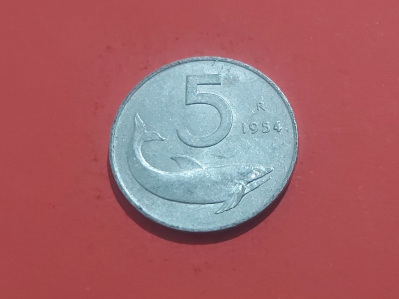 Italija - 5 lira 1954 god