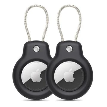 APPLE AIRTAG 1/2 TECH-PROTECT ROUGH VEIN CASE - 2-PACK - BLACK
