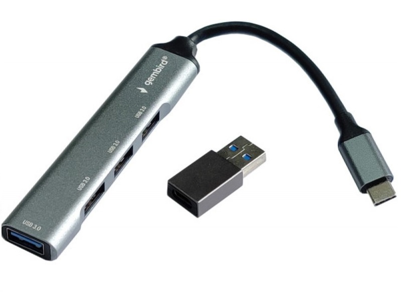 Razno UHB-U3P4-05 HUB Type-C+A to 4*USB3.0 Aluminum