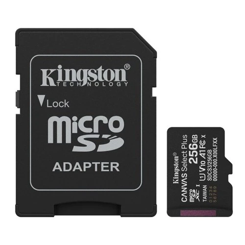 Micro SD Card 256GB Kingston + SD adapter SDCS3/256GB class 10
