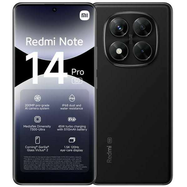 Smartphone XIAOMI Redmi Note 14 Pro 8GB/256GB/crna