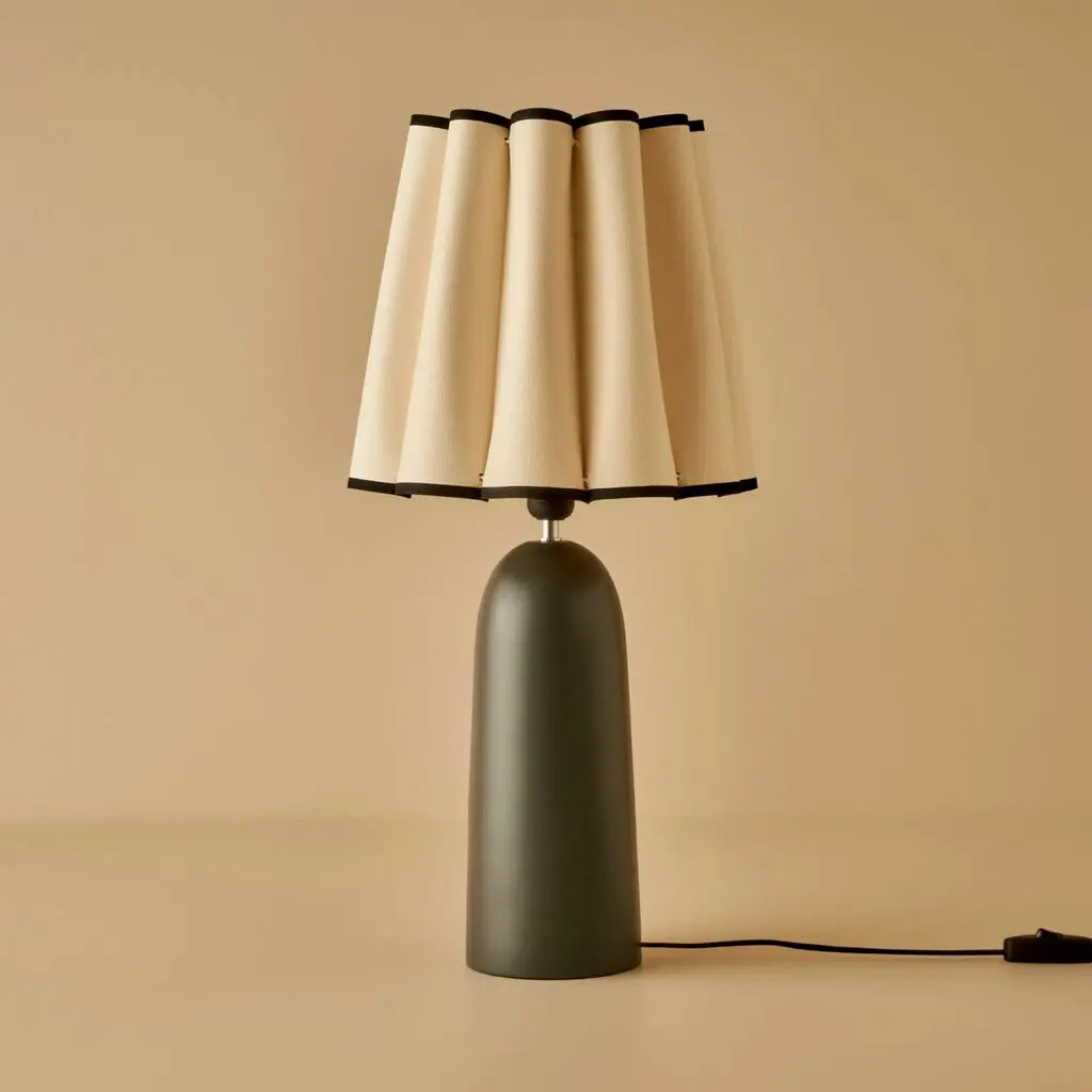 Opviq Stona lampa Curly, Crno-bež