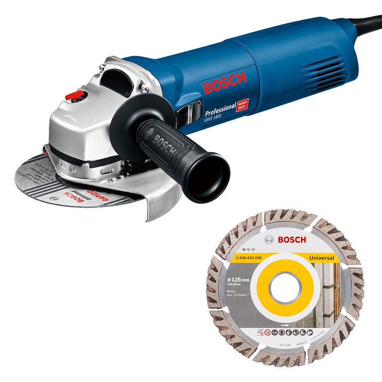 BOSCH Professional ugaona brusilica GWS 1400 + dijamantna rezna ploča 0615990N1VID EK000712603