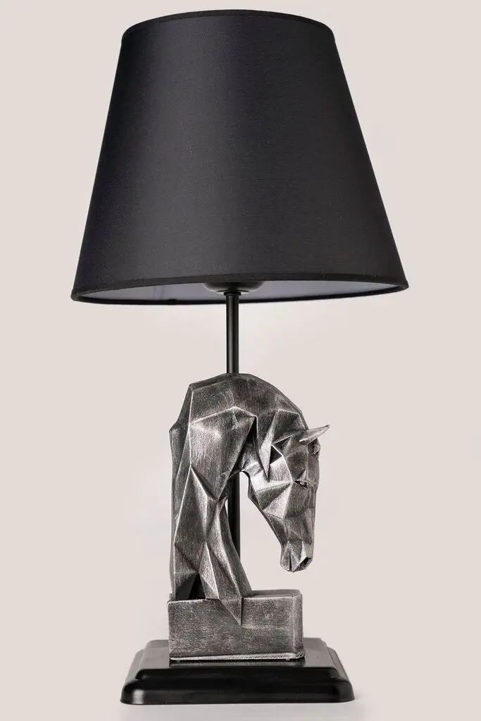 Opviq Stona lampa E27 Socket, Srebrna-Crna