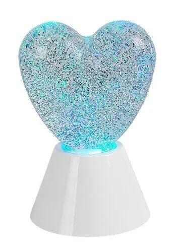 Rabalux Dečija gliter lampa Heart, RGB, Bela