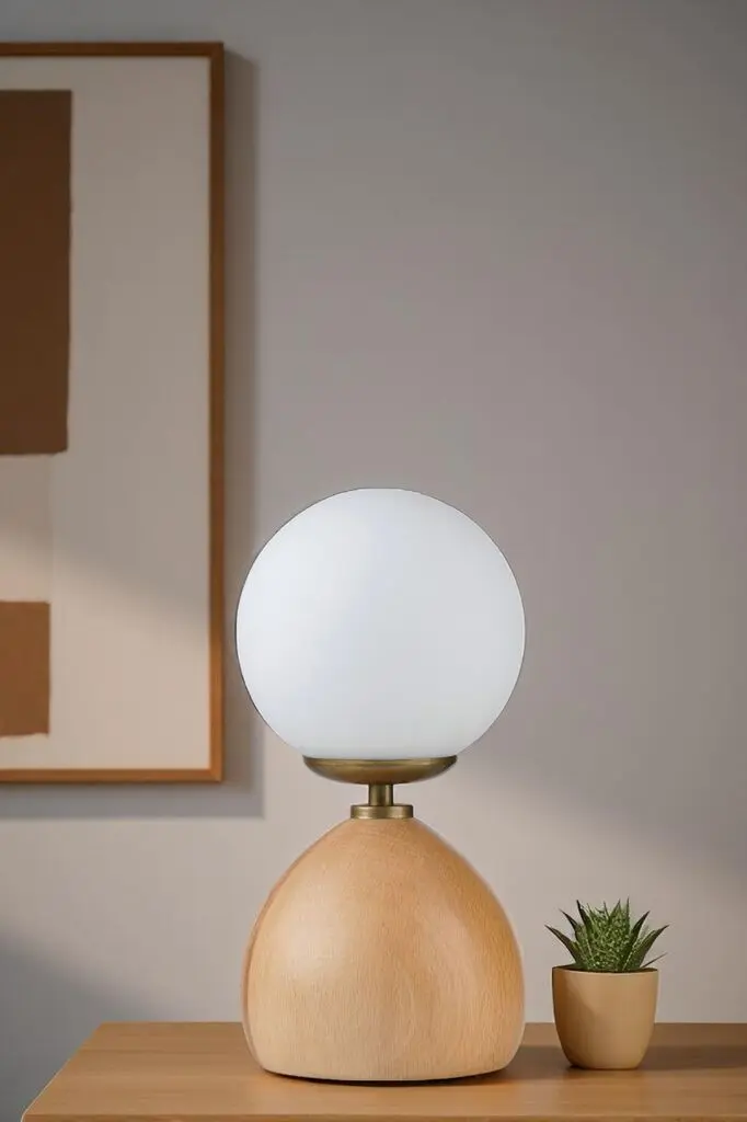Opviq Stona lampa Cameron, Bež-bela
