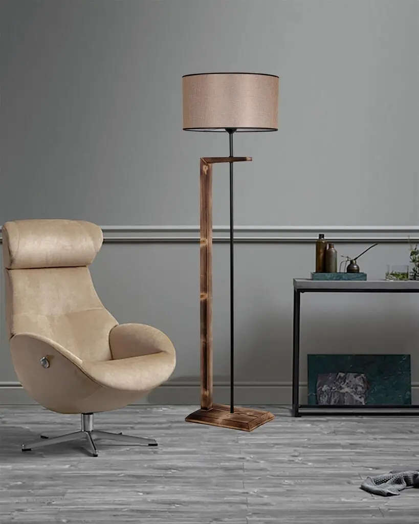 Opviq Podna lampa Menekse, 163 cm, 24 cm, E27, Tamnobraon