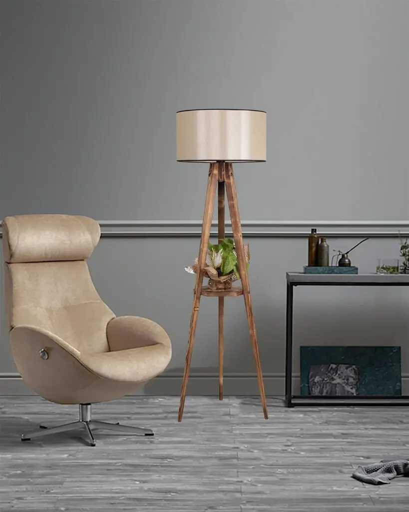 Opviq Podna lampa 15-3, 153 cm, E27, Orah