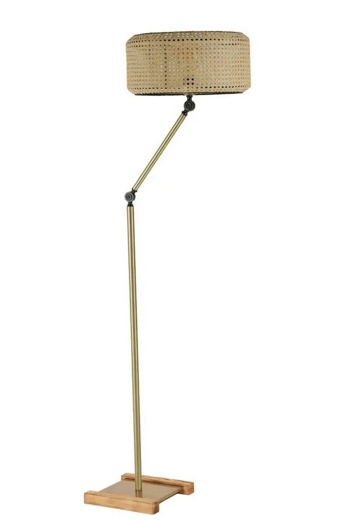 Opviq Podna lampa Milas, 165 cm, E27 40W, Zlatne boje