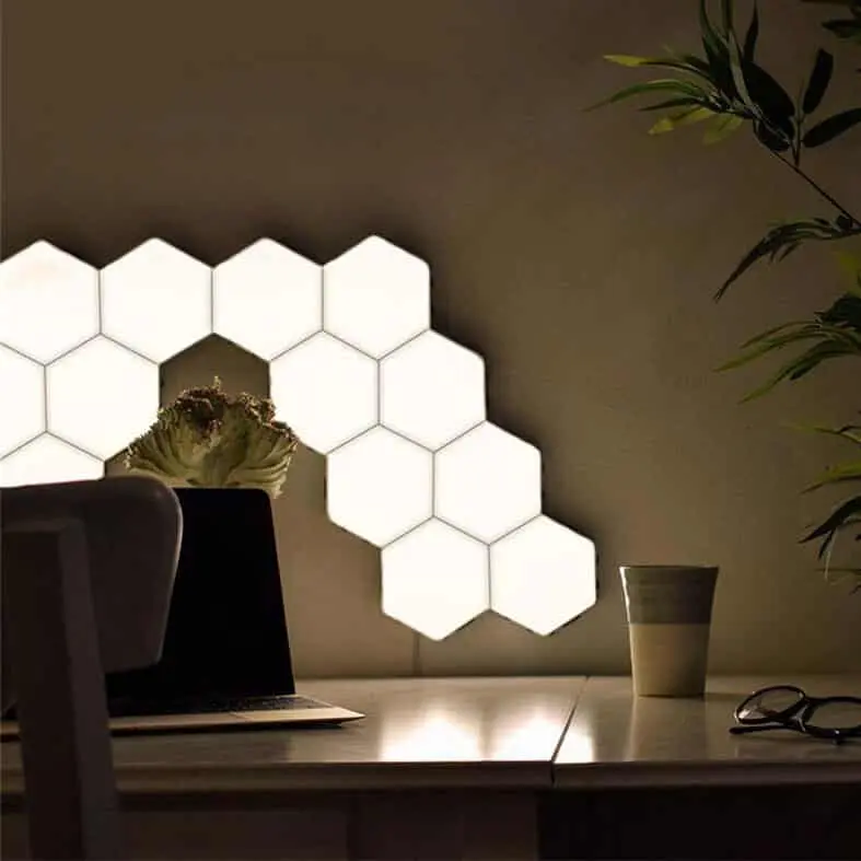 Zidna lampa Hexagon, Bežična, LED svetla na dodir, Bela