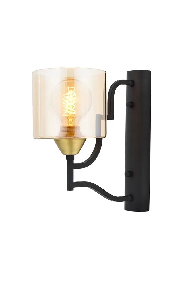 Opviq Zidna lampa AP-4162-1E, 22x14x18cm, IP20, Crno-zlatna boje