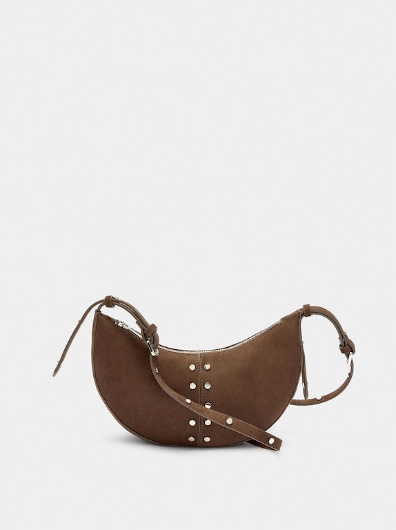 HALF-MOON SHOULDER BAG WITH STUDS