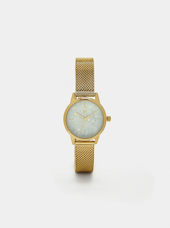 WATCH WITH STAINLESS STEEL MESH STRAP