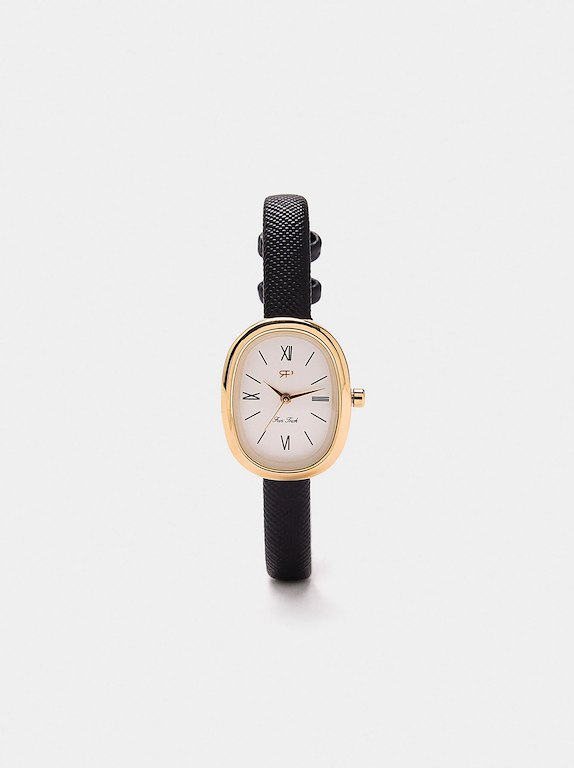 OVAL WATCH WITH TEXTURED STRAP