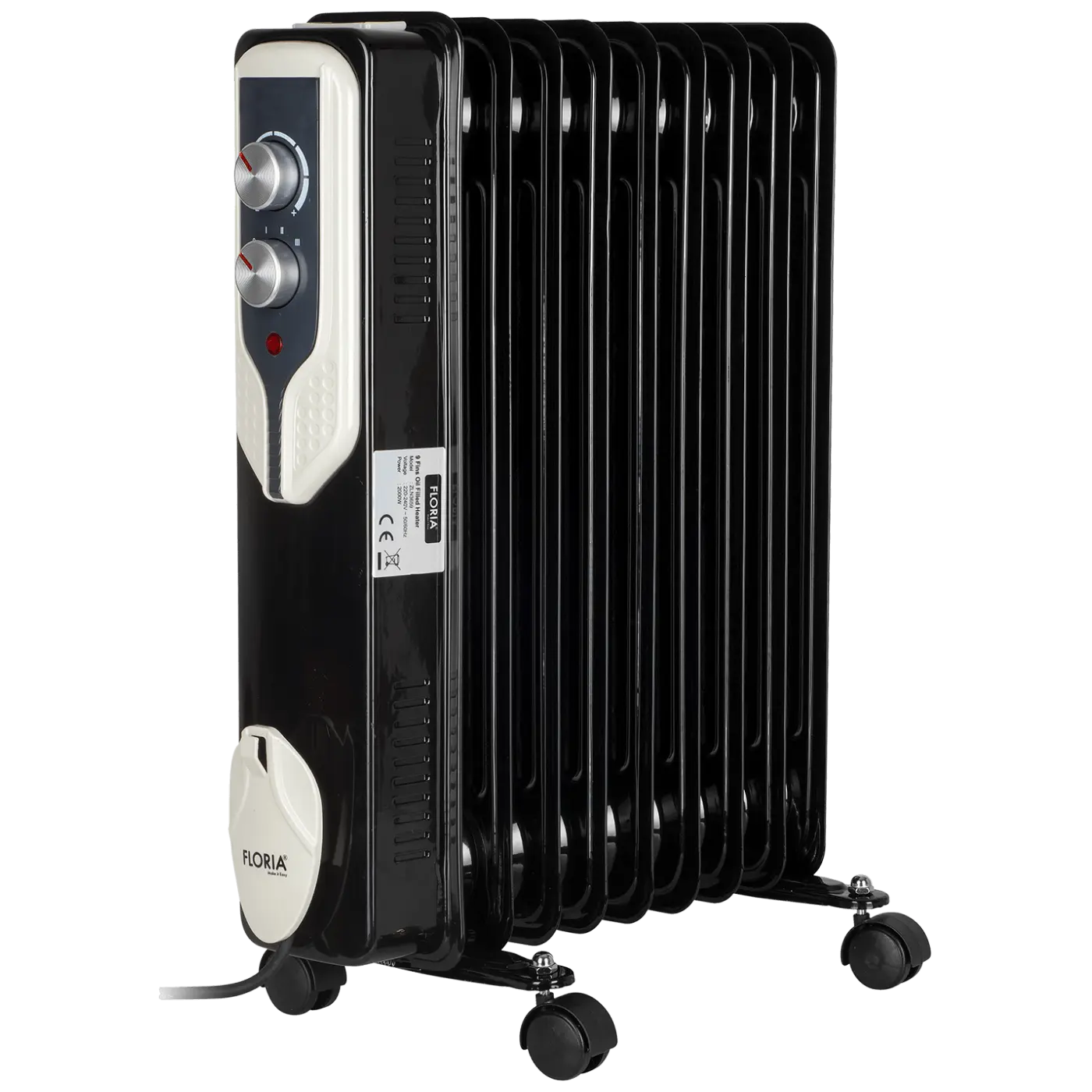 FLORIA Uljani radijator ZLN3659, 2000W, 9 rebara, crni
