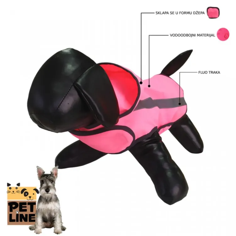Kabanica za psa Miniature schnauzer pink S