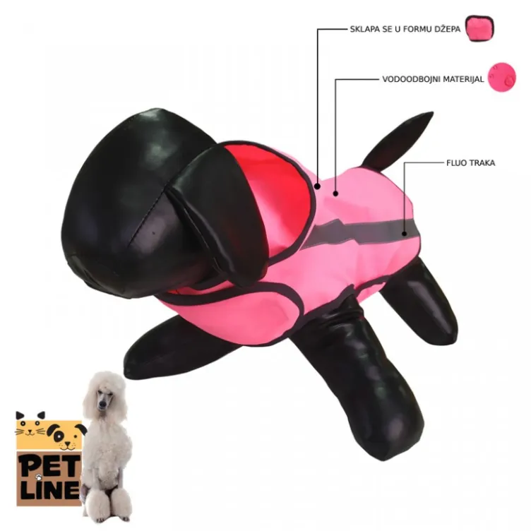 Kabanica za psa Standard poodle pink M
