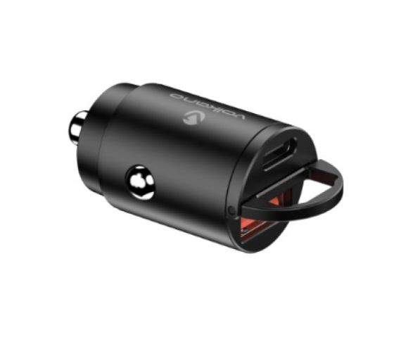 USB auto punjač Volkano Obscurix Series VK-8007-BK 30W USB-A + USB-C
