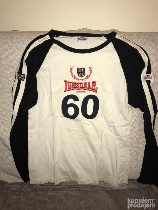 Original LONSDALE duks L 100% cotton Ramena 48cm, duzina 75cm, rukav