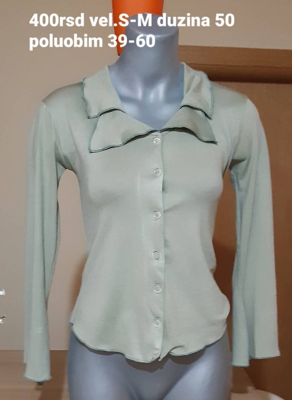 Las Brisas ženska bluza na kopčanje - Boja: svetlo zelena/menta -