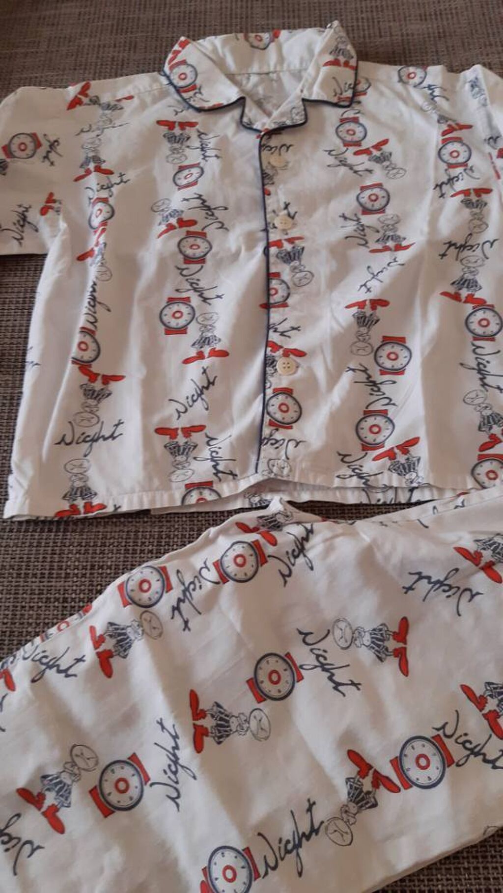 Dečja pidžama – dvodelni komplet - Gornji deo: košulja na dugmad sa