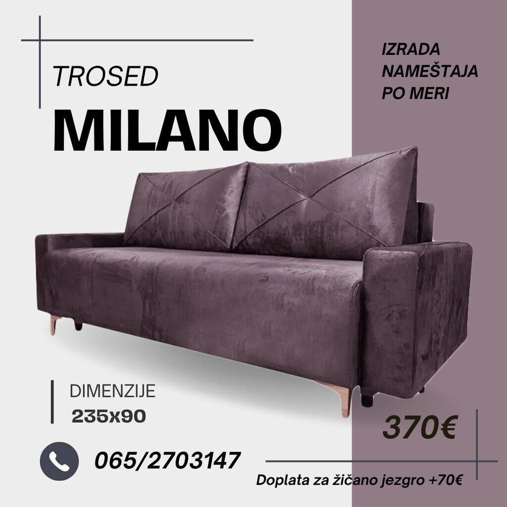 Trosed MILANO - Moderan, elegantan trosed sa ravnim naslonima i