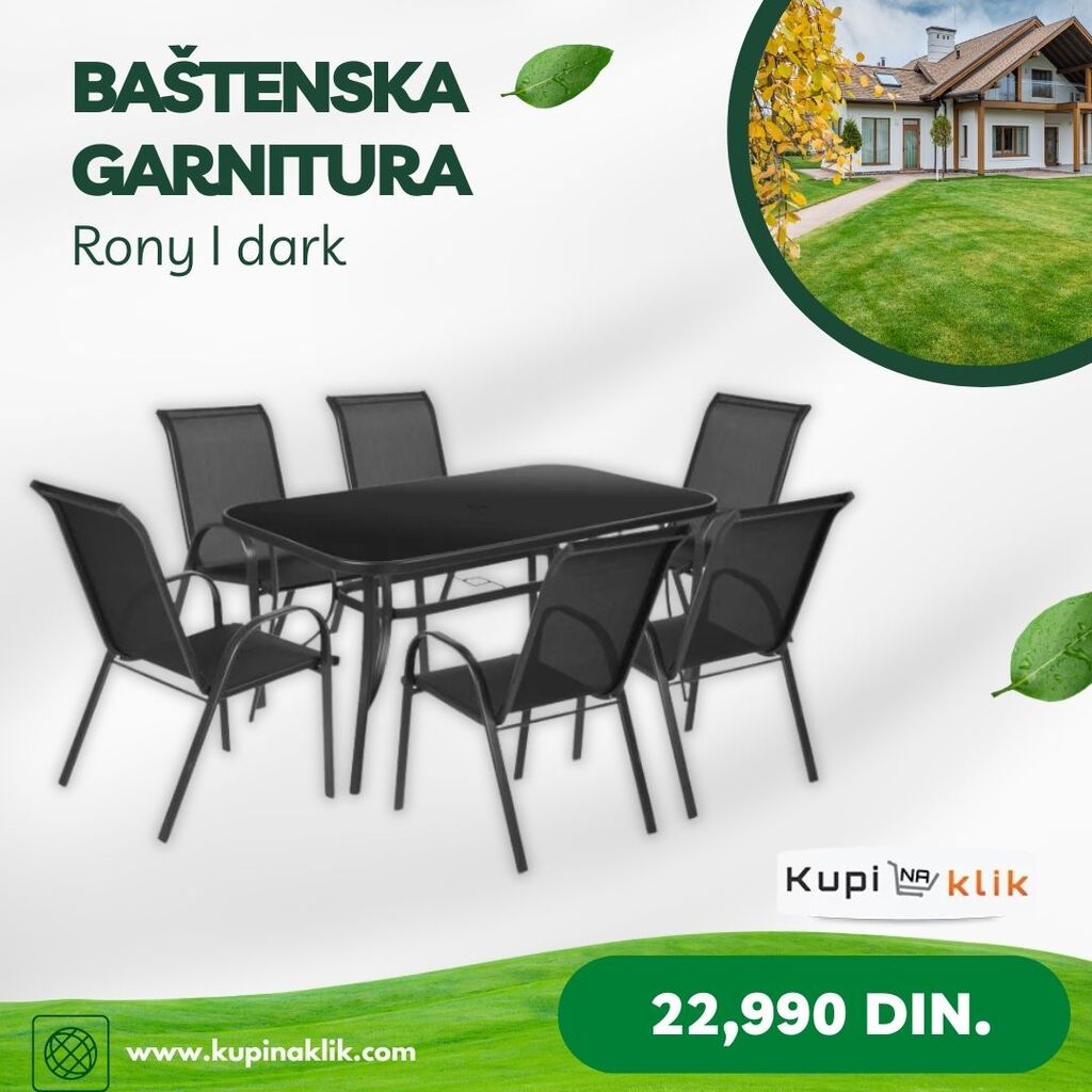 Baštenska garnitura – više modela - Model: Rony I - Varijante stola