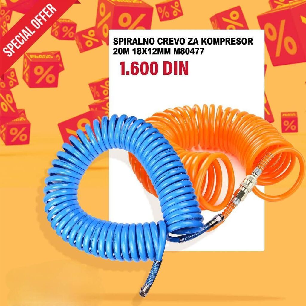 Spiralno crevo za kompresor M80477 - Dužina: 20 m - Dimenzije: 18 x