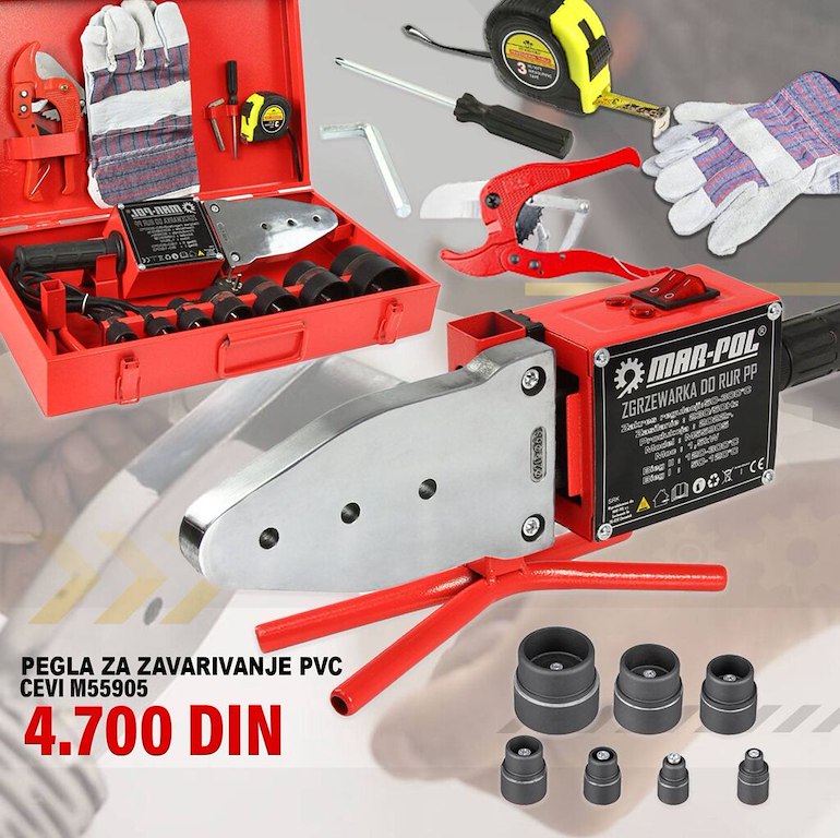 Pegla za zavarivanje PVC/PP cevi MAR-POL M55905 Opis: - Električna