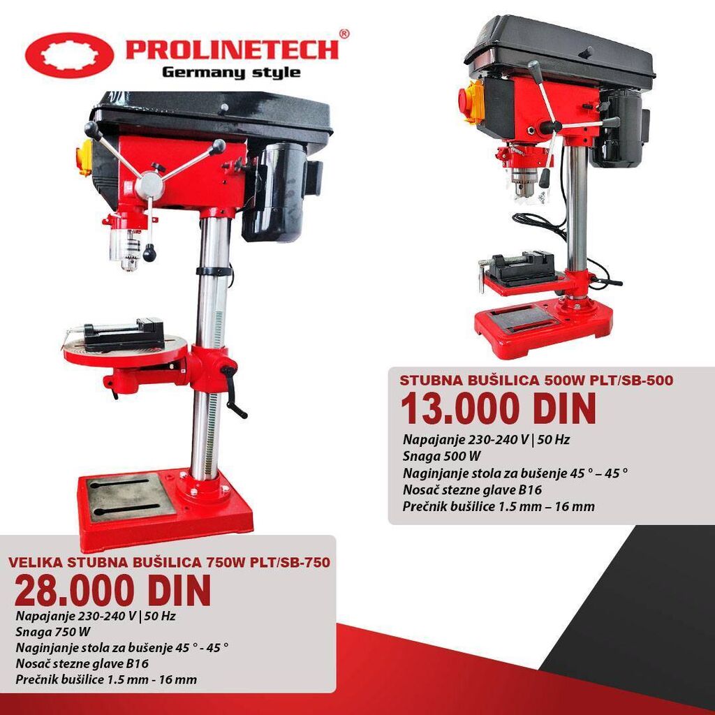 PROLINETECH stolne/stubne bušilice – Germany style Model PLT/SB-500 –