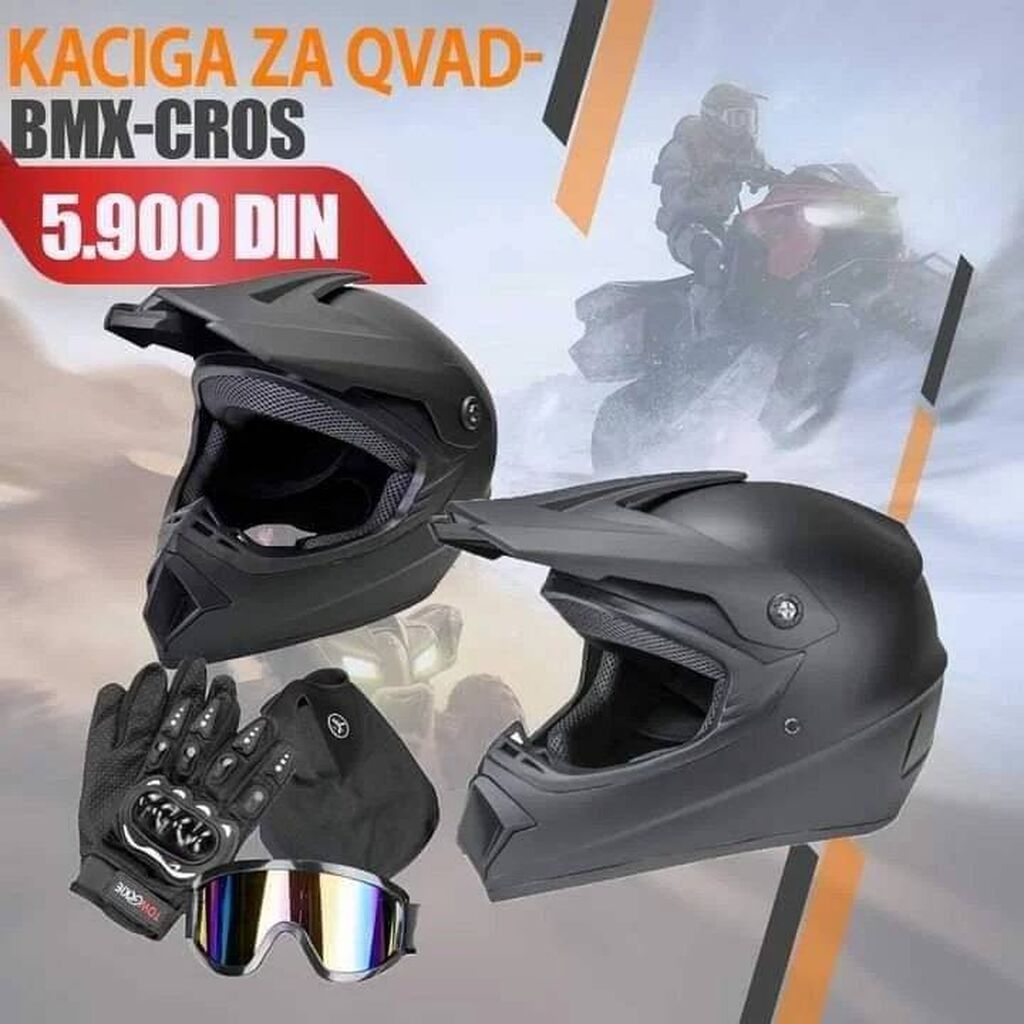 Kaciga za quad/BMX/kros – komplet oprema - Integralna off-road kaciga