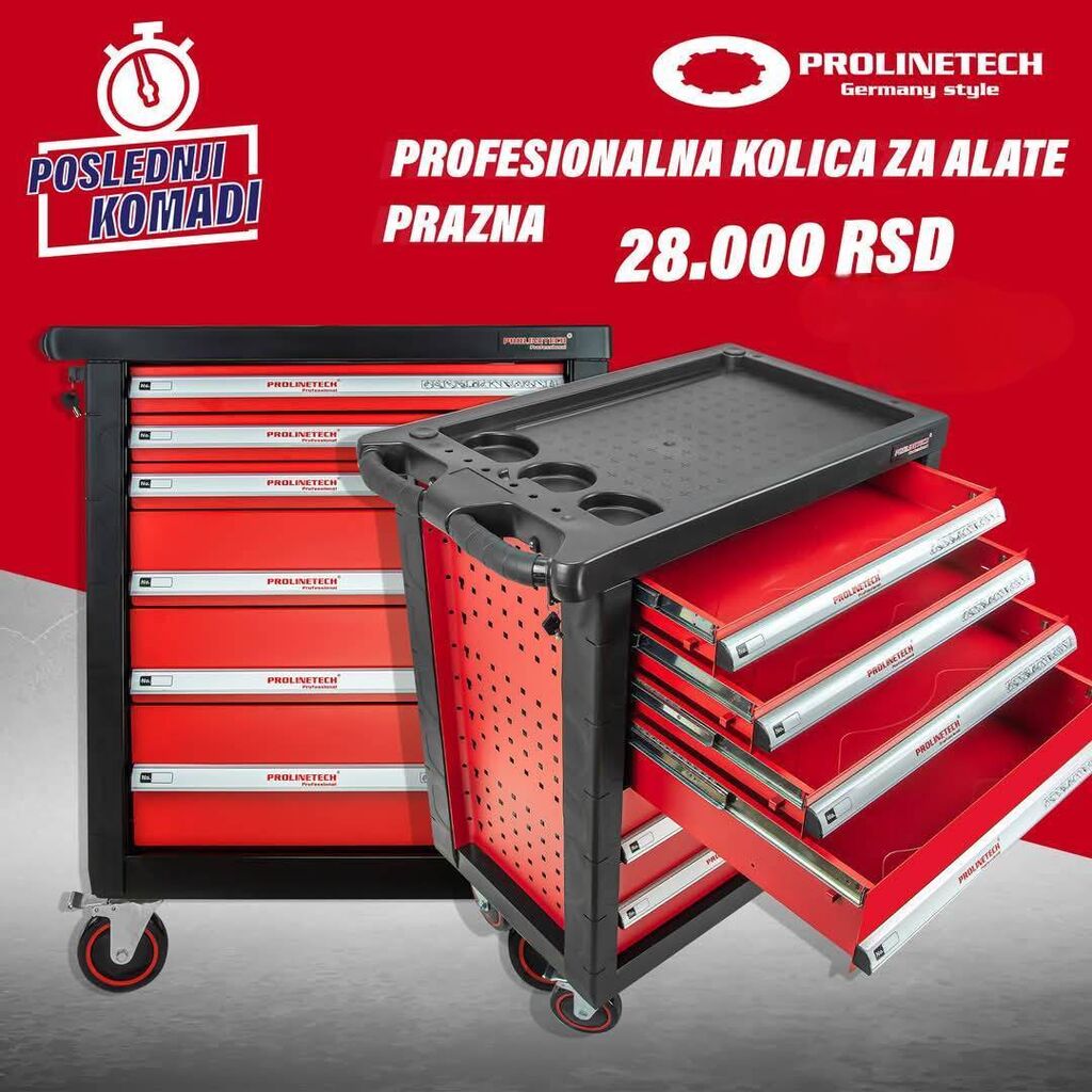 PROLINETECH profesionalna kolica za alate – prazna - Konstrukcija