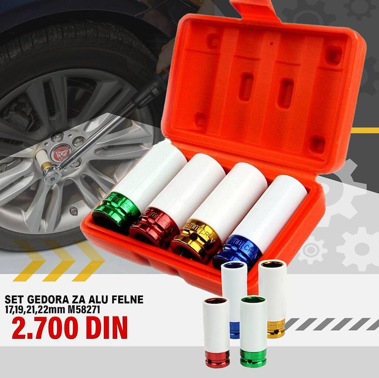 Set gedora za alu felne M58271 - Komplet 4 najčešće korišćene