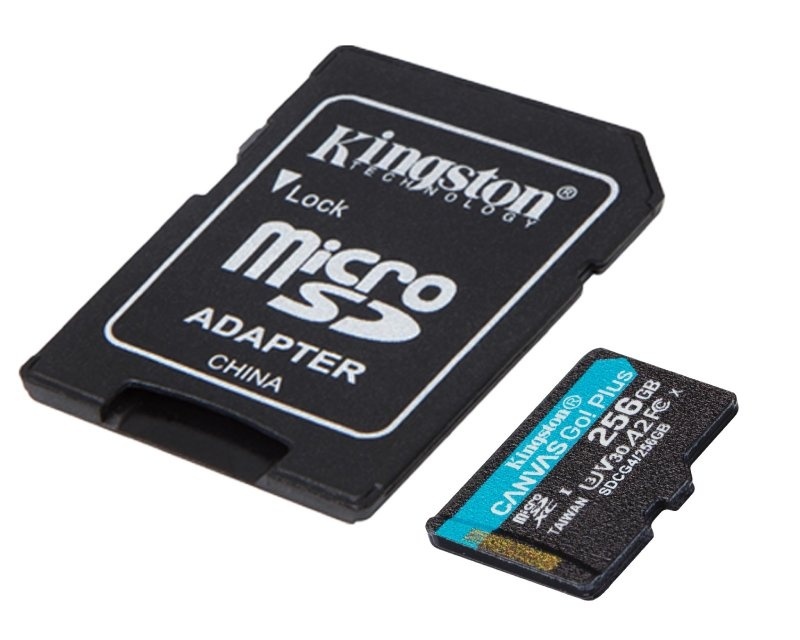 KINGSTON Memorijska kartica U3 V30 microSDXC 256GB Canvas Go Plus 200MB/s A2 + adapter SDCG4/256GB
