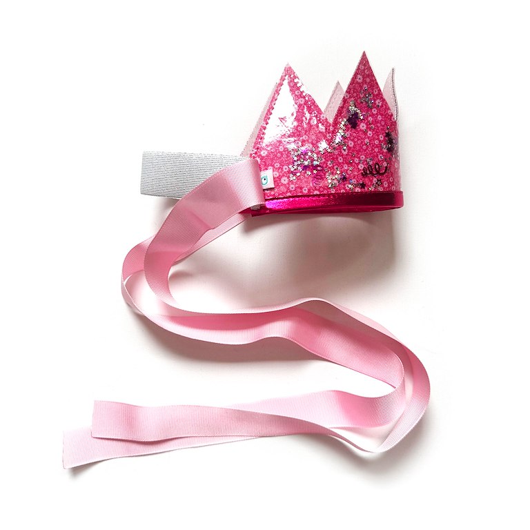 Kruna roze sa šljokicama