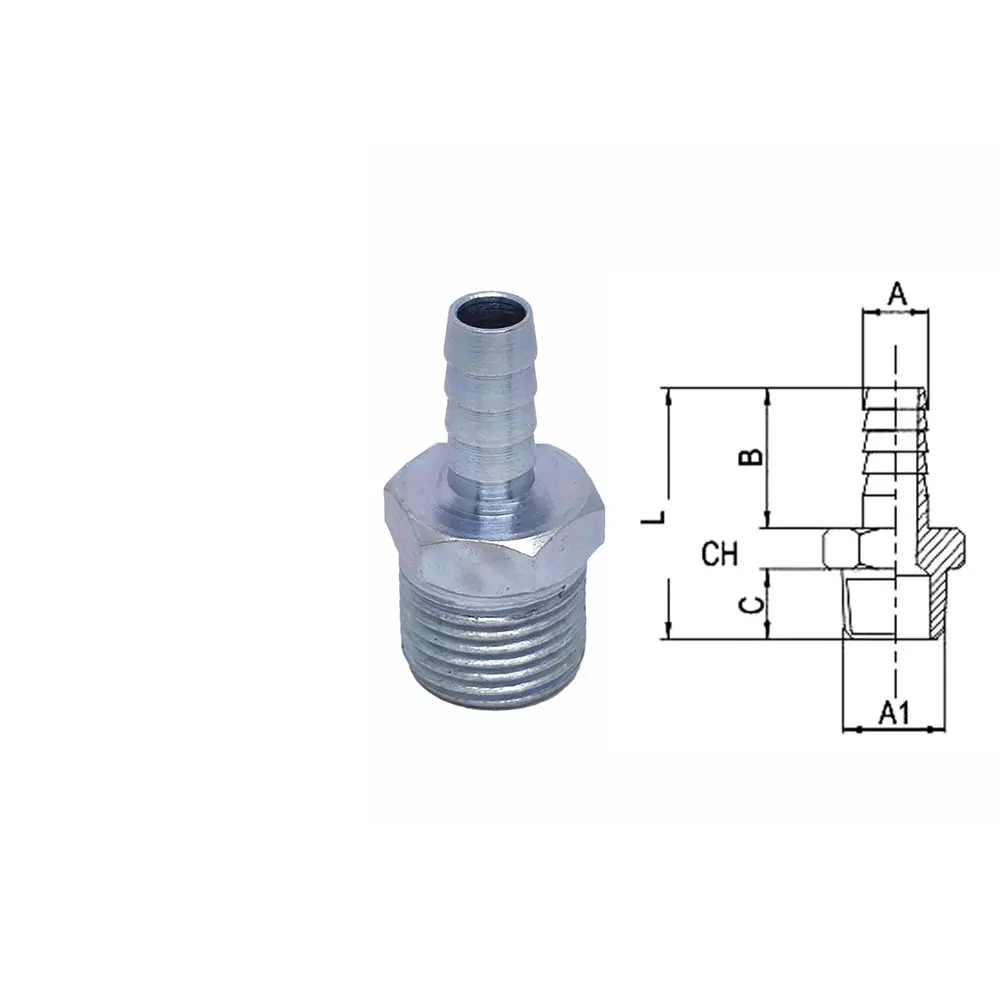 Adapter za creva 10mm, Muški, 1/2'', 22x38x20 mm