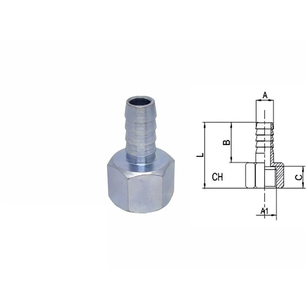 Adapter za creva 10mm, Ženski, 3/8'', 22x19x36 mm
