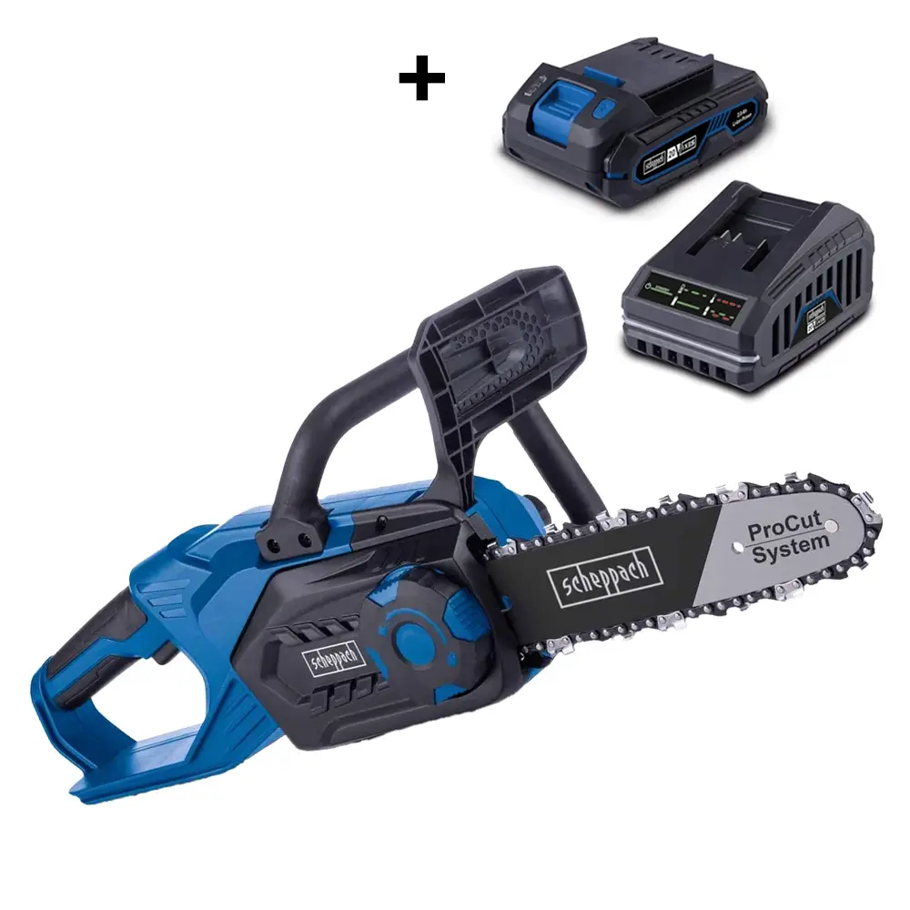 Scheppach Aku lančana testera IXES C-CS254-X, 20V, 25.4cm, 1x2.0Ah + punjač 2.4A