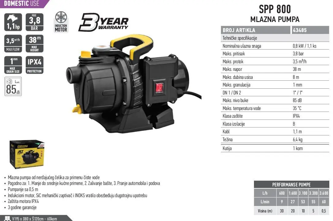 FF EA PUMPA ZA VODU SPP 800
