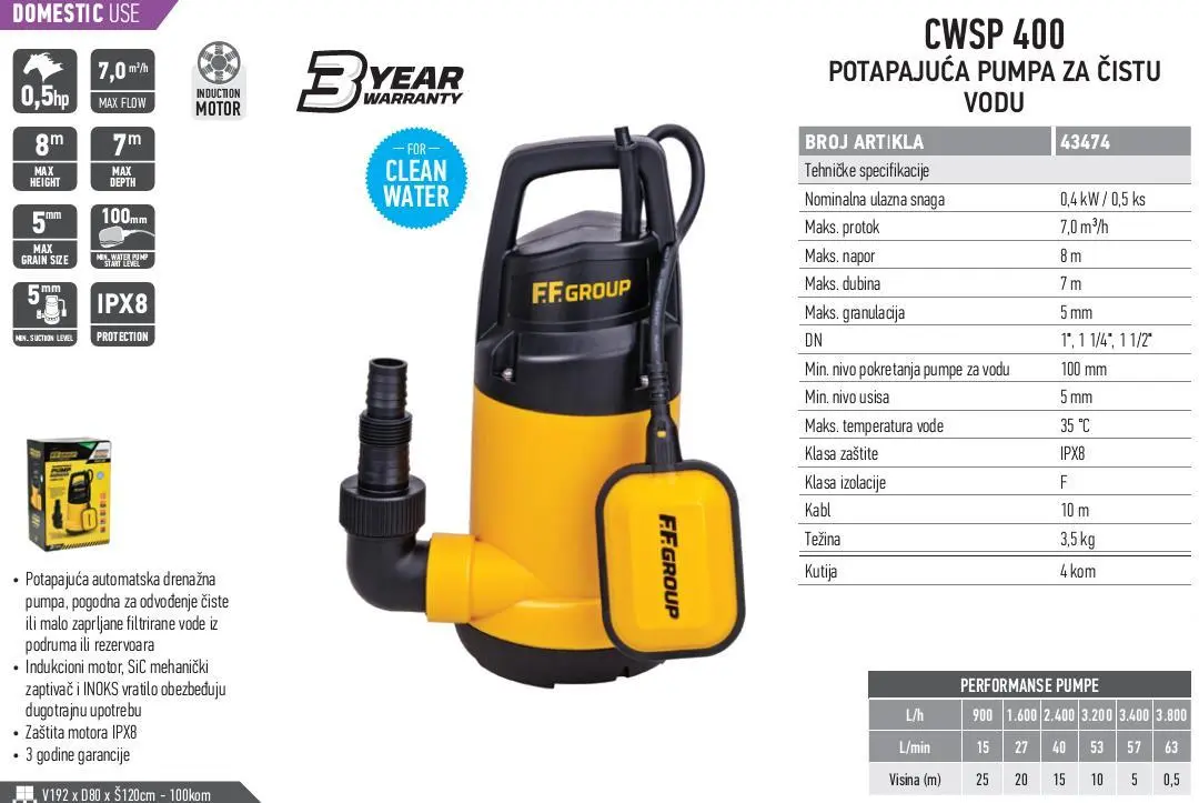 FF EA POTAP.PUMPA CWSP 400
