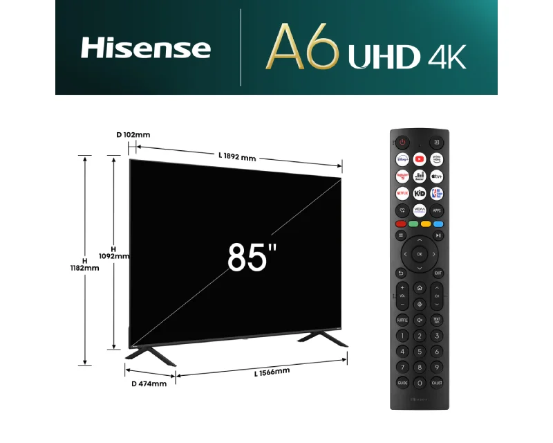 85 inča 85A6N LED 4K UHD Smart TV