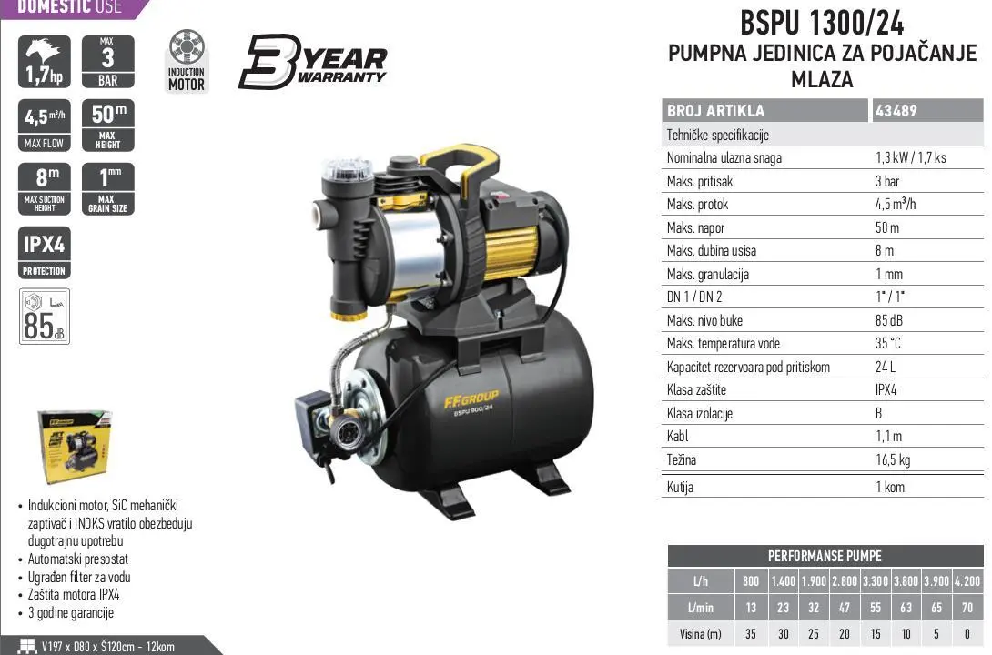 FF EA PUMPA ZA HIDROFOR BSPU 1300