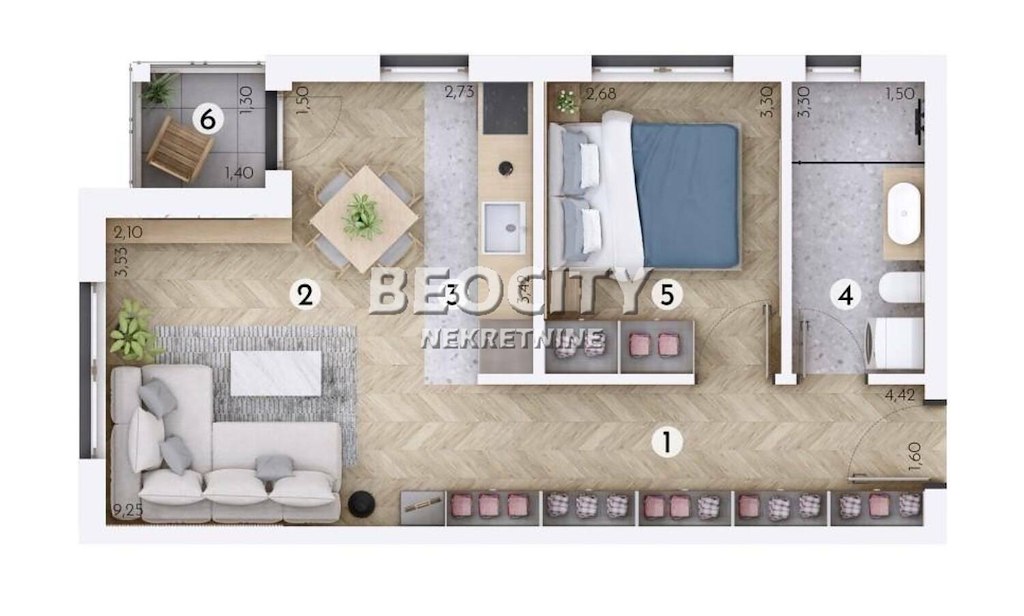 Novi Sad, Novo Naselje, , 2.0, 42m2, 101400EUR