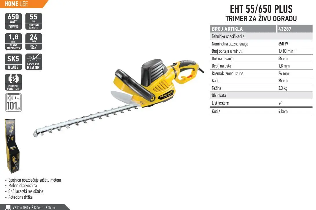FF EA TRIMER EHT 55 650 PLUS 650W