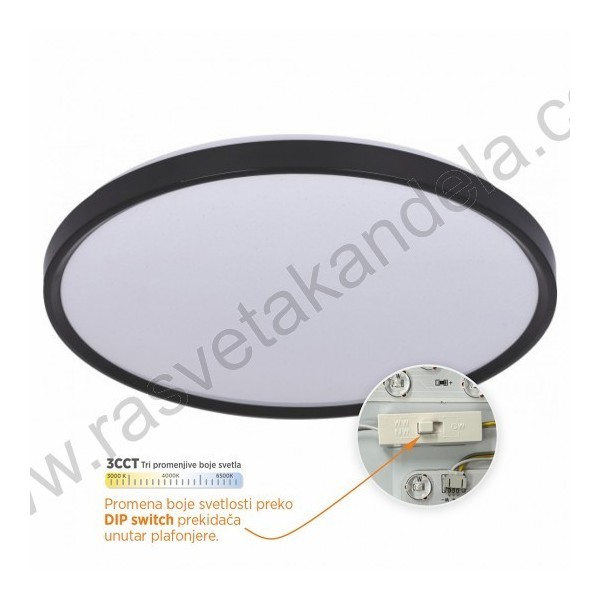 LED plafonjera 38cm M205427-CCT 24W 3000/4000/6500K crna