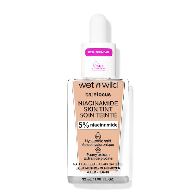 wet n wild Bare focus niacinamide skin tint Yonirani serum natural light meduim 32ml