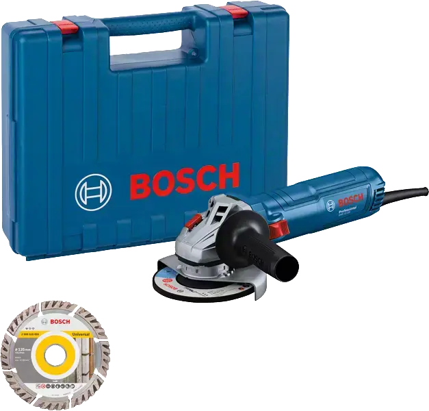 Bosch GWS 12-125 Ugaona brusilica, 1200W, 125mm, 1x Dijamantska rezna ploča 125x22,23 mm, Profi kofer, 06013A6102