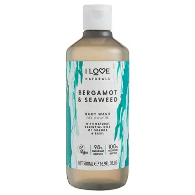 I LOVE Gel za tuširanje Naturals Bergamot i morska trava, 500ml
