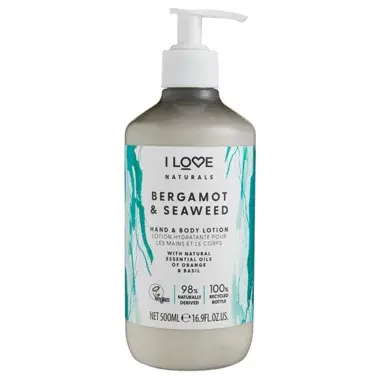 I LOVE Losion za ruke i telo Naturals Bergamot i morska trava, 500ml